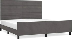 Rám postele bez matrace tmavě šedý 160 x 200 cm samet 3125825