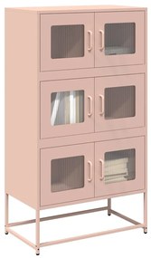 Skříň highboard růžová 68x39x123 cm ocel