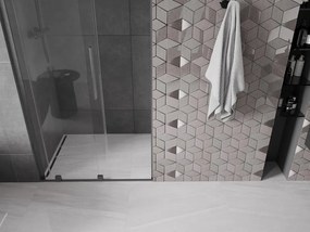 Mexen Velar L, posuvné sprchové dveře do otvoru 100 cm, 8mm čiré sklo, grafit broušený, 871-100-003-01-66