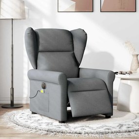 Elektrické masážní polohovací křeslo tmavě šedé textil 3303365