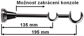 Garnýž kovová 260 cm dvouřadá - dvojitá 25 Cylinder onyx