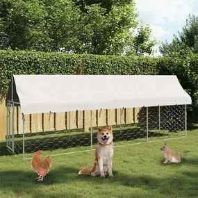 Venkovní psí kotec se střechou 400 x 100 x 150 cm 171497