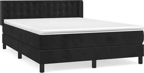 Box spring postel s matrací černá 140x200 cm samet 3131203