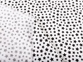 Biante Dětský bavlněný závěs Sandra SA-310 Černé hvězdičky na bílém 150x250 cm