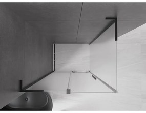 Mexen Velar L, sprchový kout s posuvnými dveřmi 100 x 110 cm, 8mm sklo námraza, černá matná, 871-100-110-33-70
