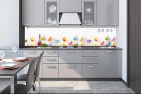 DIMEX | Fototapeta do kuchyně Makronky KI-260-231 | 260 x 60 cm | vícebarevná
