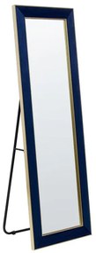 Sametové stojací zrcadlo 50 x 150 cm modré LAUTREC Beliani