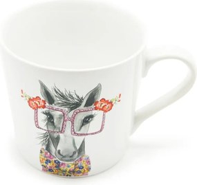 Porcelánový hrnek Kobylka Růženka, 380 ml – s motivem kobylky s růžovými brýlemi
