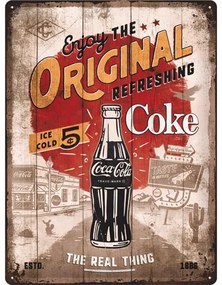 Postershop Plechová cedule: Coca-Cola (Original Coke Highway 66) - 30x40 cm