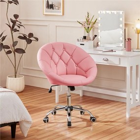 Kancelářská židle – růžová, 71,5 cm (šířka) × 59 cm (hloubka) × 78 cm – 88 cm (výška) (256597641100)