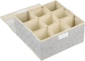 MSV prodyšný zásuvkový box s 9 přihrádkami šedý / polypropylen / 26.5