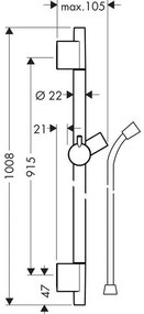 Hansgrohe Raindance Sprchová tyč 900 mm 28631820