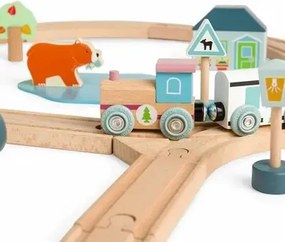 Bigjigs Toys Dřevěná vláčkodráha u lesa / od 3 let