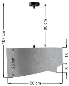 Timberlight Závěsné svítidlo Awena, šedá + stříbrný vnitřek