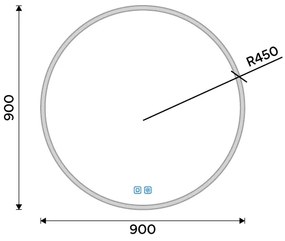 Nimco Kulaté LED zrcadlo pr. 900 se dvěma dotykovými senzory - ZP 26003RVX