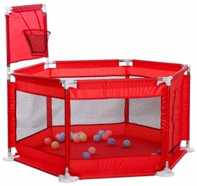 Bestent Ohrádka pro děti s míčky a košem 130x65x110cm RED