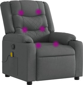 Masážní křeslo s polohovacím mechanismem, tmavě šedé, látkové 3206836