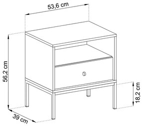 Mono | noční stolek MS54 | bordo | CENA ZA 2 ks | POSLEDNÍ KUSY