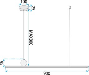 Toolight Toolight, LED stropní svítidlo 90cm, APP1778-CP, zlatá matná, OSW-04056