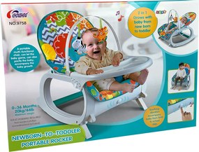 Lean Toys Kolébka Rocker Seat křeslo na krmení 2v1 Vibrační hudba