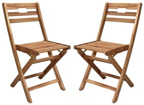 ROJAPLAST Sada 2 skládacích zahradních židlí - FELIX, dřevěné