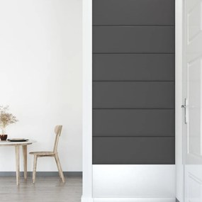 Nástěnné panely 12 ks šedé 90 x 30 cm umělá kůže 3,24 m²,  343914