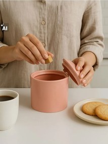 Sinsay - Keramická nádoba na potraviny s víkem - pastelová růžová