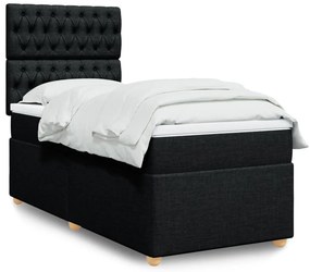Box spring postel s matrací černá 90x200 cm textil 3291172