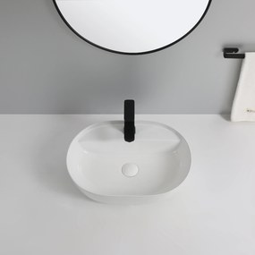 Erga Soleil, umyvadlo na desku 600x400x135 mm, bílá lesklá, ERG-V03-9486C-WH