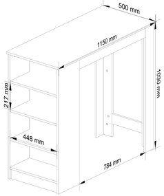 Barový stůl HIKER 115 cm bílý/dub sonoma