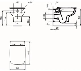 Ideal Standard i.Life A Závěsné WC RL+, bílá T471701