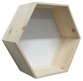 ČistéDřevo Přírodní police - hexagon 31 x 27 x 13 cm