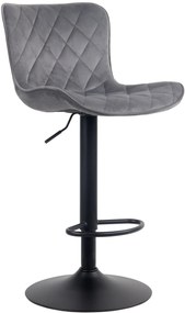 Barová židle Millom - samet | tmavě šedá
