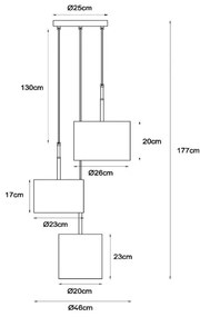 Lucide 45409/13/38 - Lustr na lanku MAYA 3xE27/40W/230V krémová