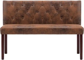 Lavice 120 cm hnědá umělá semišová kůže 288573