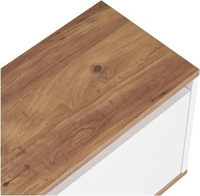 Bílý/v přírodní barvě TV stolek v dekoru borovice 160x42x30 cm Sentinel – Kalune Design