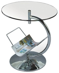 Konferenční stolek Alma, čirá / stříbrná