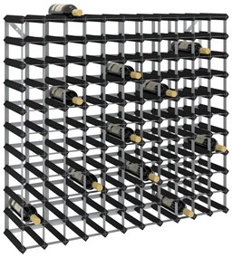 vidaXL Marketos Stojan na víno na 120 lahví černý masivní borové dřevo