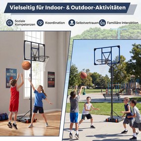 Costway Výškově nastavitelný basketbalový stojan, venkovní basketbalový koš