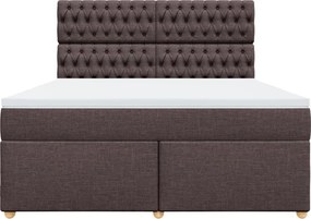 Box spring postel s matrací tmavě hnědá 180x200 cm textil 3291369