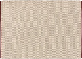 Červený/béžový ručně tkaný vlněný koberec 140x200 cm Lenu – noo.ma