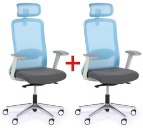 Kancelářská židle JAMES 1+1 ZDARMA, modrá