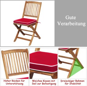 Costway 3-dílný. Terrassenmöbel-Set mit Rundem Tisch a 2 Stühlen a 2 Kissen