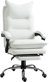 Kancelářská židle Vinsetto s funkcí sklonu, ergonomická pracovní židle, výškově nastavitelná otočná židle s podnožkou, polstrovaná, nosnost až 135 kg,