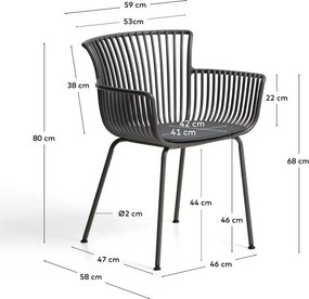 Tmavě šedá zahradní židle Surpika – Kave Home