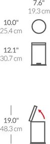 Simplehuman Pedálový odpadkový koš  – 4.5 l / kulatý / matná ocel / FP