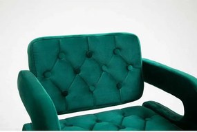 LuxuryForm DESIGN Barová židle ADRIA VELUR na zlaté kulaté podstavě - zelená