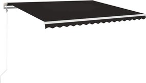 Automatická markýza LED a senzor větru 450 x 350 cm antracitová 3069014