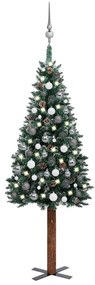 Úzký vánoční stromek s LED a sadou koulí zelený 150 cm,  3077911 HangarStore.cz