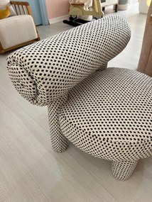 Atelier del Sofa Křeslo Dino - Puantiye, Černá, Bílá